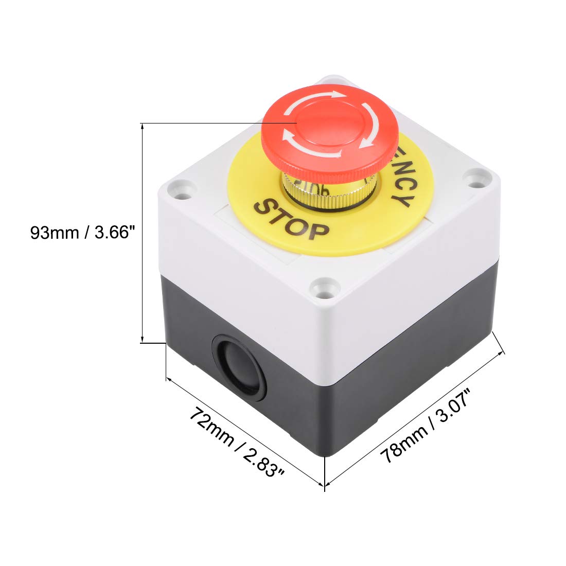Botón para paro de emergencia 22mm con caja